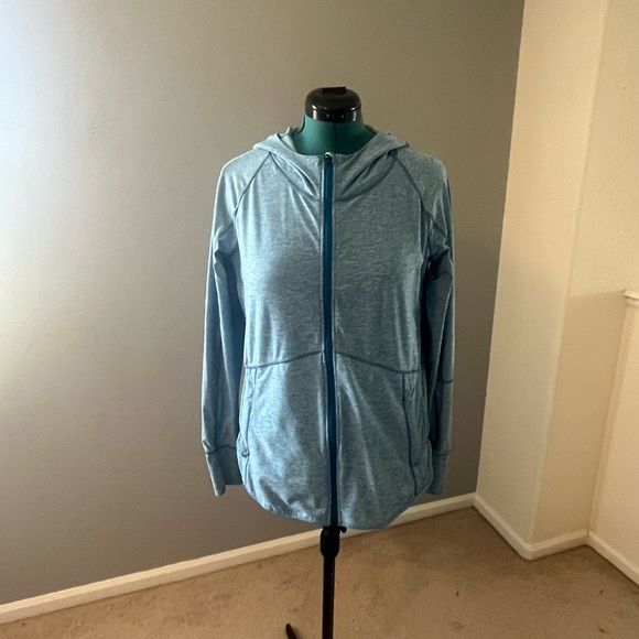 Athleta | Jackets & Coats | Athleta Blue Zip Up Jacket Hoodie | Poshmark